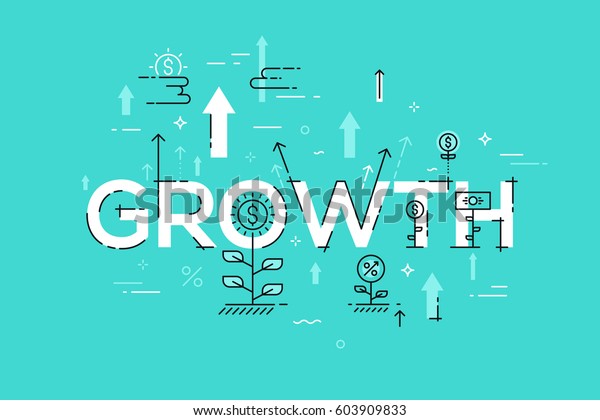 Modern Vector Illustration Concept Word Growth Stock Vector (Royalty ...