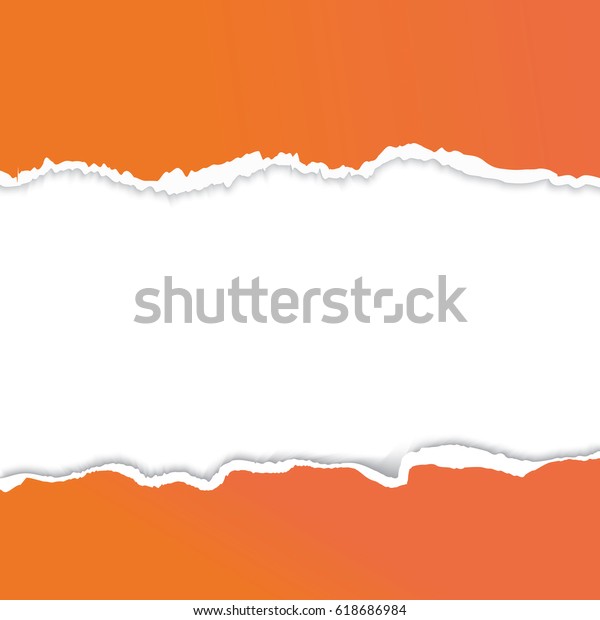 Modern Vector Illustration Orange Ripped Paper Stock Vector (Royalty ...