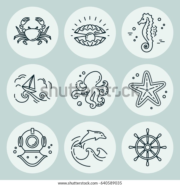 Modern Vector Illustration Undersea Life Flat Stock Vector (Royalty ...