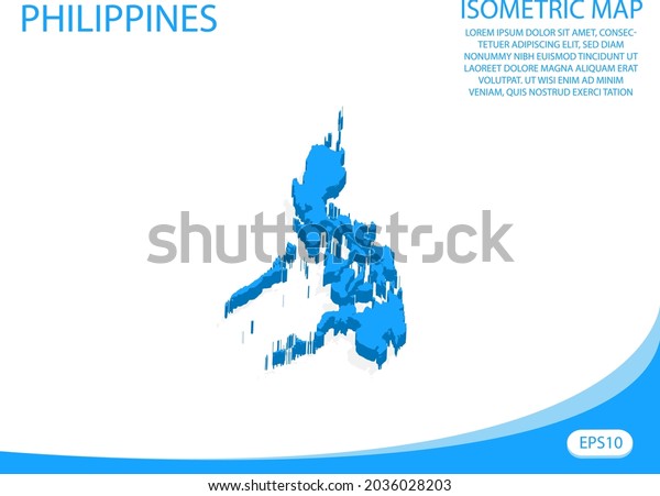 Modern Vector Isometric Philippines Blue Map Stock Vector (Royalty Free ...