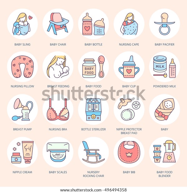 Modern Vector Line Icon Breastfeeding Baby Stock Vector (Royalty Free ...