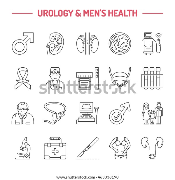 Modern Vector Line Icons Urology Elements Stock Vector (Royalty Free ...