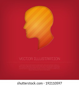Modern Vector Orange Human Head Icon Stock Vector (Royalty Free ...