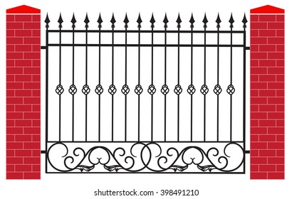 Vector Iron Fence: vector de stock (libre de regalías) 615682598 ...