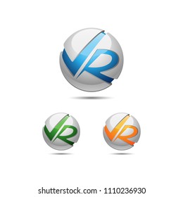 Modern Vr Logo 3d Sphere Stock Vector (Royalty Free) 1110236930 ...