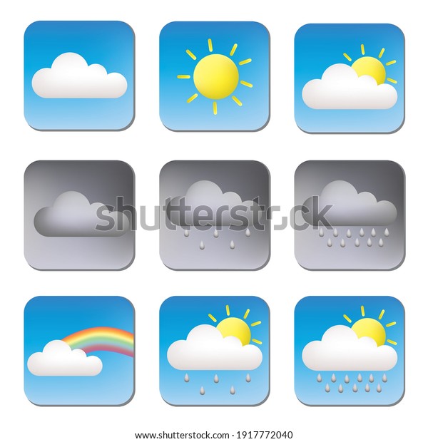 Modern Weather Icon Set Design Stock Vector (Royalty Free) 1917772040 ...