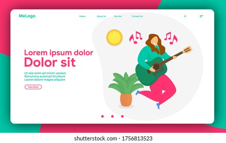 Modern Web Header Templates Illustrated Music Stock Vector (Royalty ...