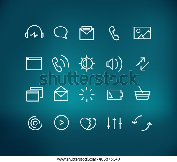 Modern Web Mobile Application Pictograms Collection Stock Vector ...