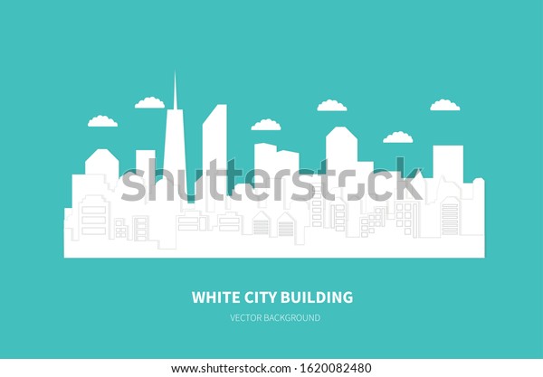 Modern White City Building Vector Background Stock Vector (Royalty Free ...