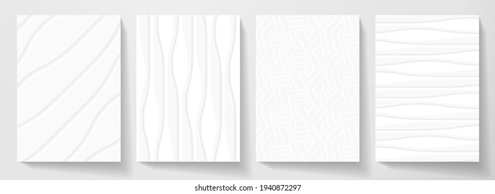 Modern White Cover Design Set Abstract Stock Vector (Royalty Free ...