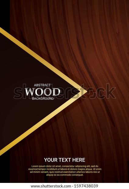Modern Wooden Theme Background Template Golden Stock Vector (Royalty ...