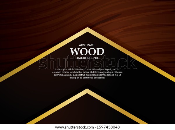 Modern Wooden Theme Background Template Golden Stock Vector (Royalty ...