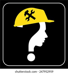 Modern Worker Man Sign Question Mark Stock Vector (Royalty Free ...