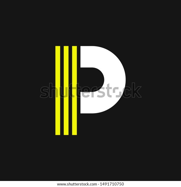 Modern Yellow Geometric Vector Logo Letter Stock Vector (Royalty Free ...