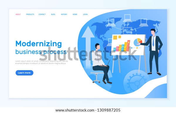 Modernizing Business Process Online Info Page Stock Vector (Royalty ...
