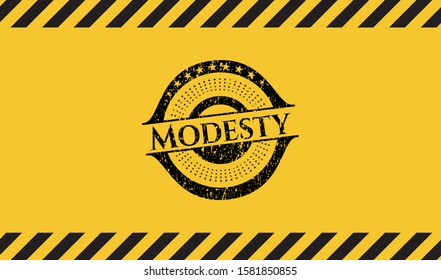 Modesty Black Grunge Emblem Inside Yellow Stock Vector (Royalty Free ...
