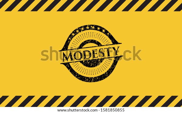 Modesty Black Grunge Emblem Inside Yellow Stock Vector (Royalty Free ...