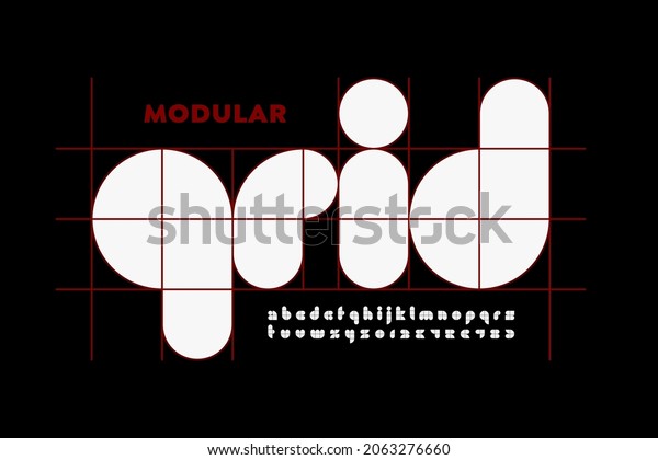 Modular Grid Font Alphabet Letters Numbers Stock Vector (Royalty Free ...