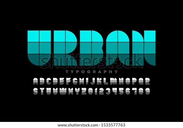 Modular Style Font Alphabet Letters Numbers Stock Vector (Royalty Free ...