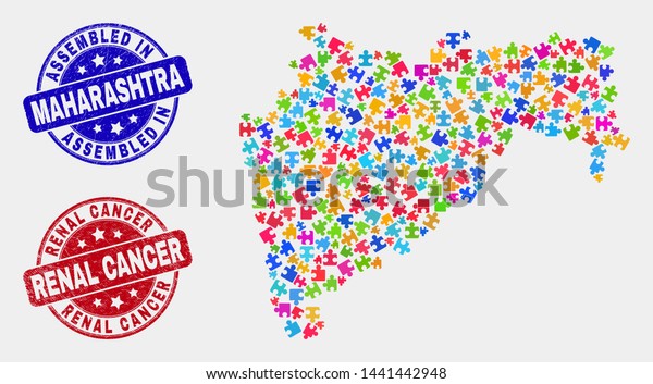 Module Maharashtra State Map Blue Assembled Stock Vector (Royalty Free ...