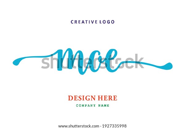 Moe Lettering Logo Simple Easy Understand Stock Vector (Royalty Free ...