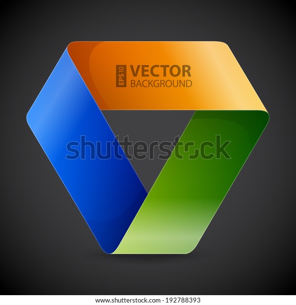 Moebius Origami Colorful Paper Triangle On: vector de stock (libre de ...