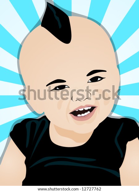 mohawk baby laughing at you