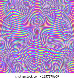 Moire Seamless Psychedelic Holographic Vector Background Stock Vector ...