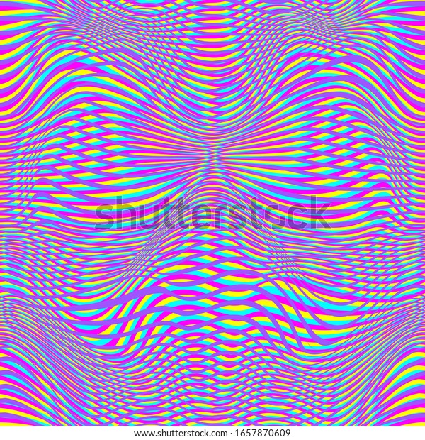 Moire Seamless Psychedelic Holographic Vector Background Stock Vector ...
