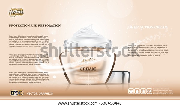 Moisturizing Cream Cosmetic Ads Template Hydrating Stock Vector ...