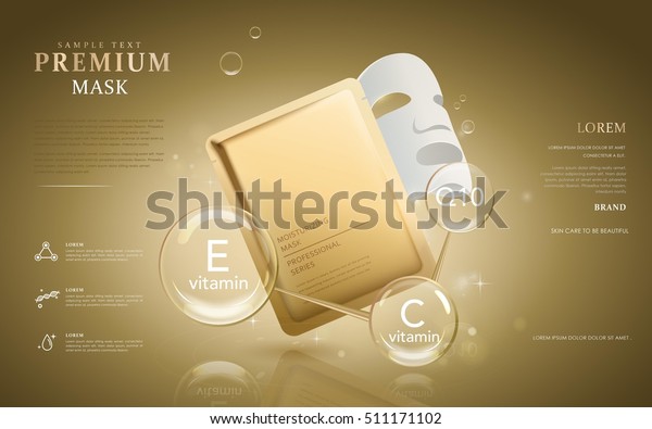 Moisturizing Mask Ads Premium Facial Mask Stock Vector (Royalty Free ...