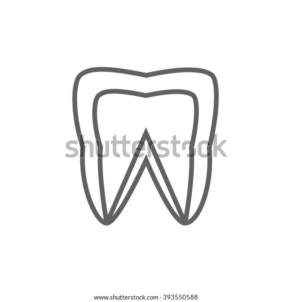 Molar Tooth Line Icon Stock Vector (Royalty Free) 393550588