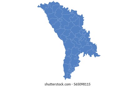 Moldova Map Blue Color Stock Vector (Royalty Free) 565098115