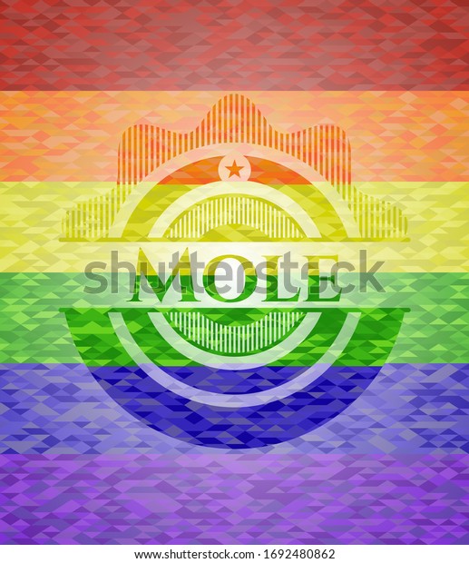Mole Emblem On Mosaic Background Colors Stock Vector (Royalty Free ...