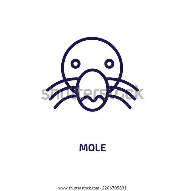 Mole Icon Animals Collection Thin Linear Stock Vector (Royalty Free ...