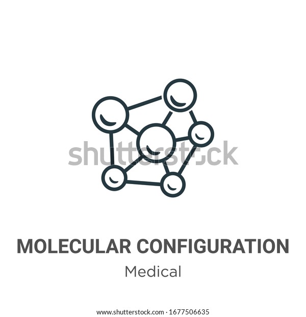Molecular Configuration Outline Vector Icon Thin Stock Vector (Royalty ...