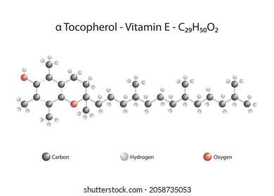 Fórmula molecular del alfa tocoferol. El: vector de stock (libre de ...