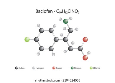Molecular Formula Chemical Structure Baclofen Stock Vector (Royalty ...