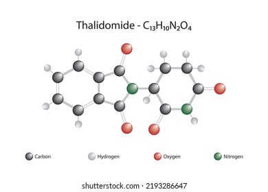 Molecular Formula Chemical Structure Thalidomide Stock Vector (Royalty ...