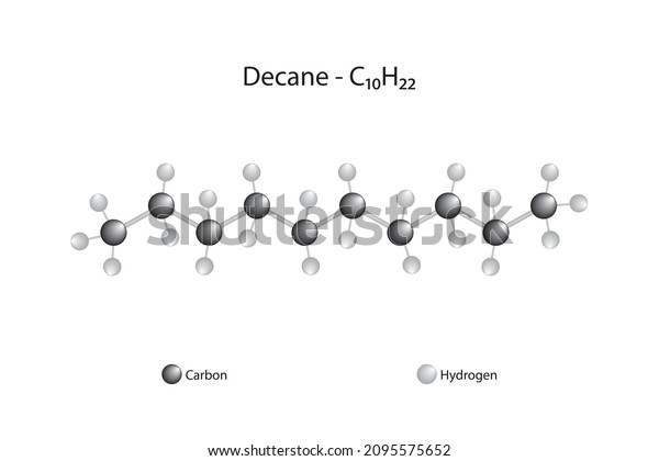 Molecular Formula Decane Decane Alkane Hydrocarbon: เวกเตอร์สต็อก (ปลอด ...