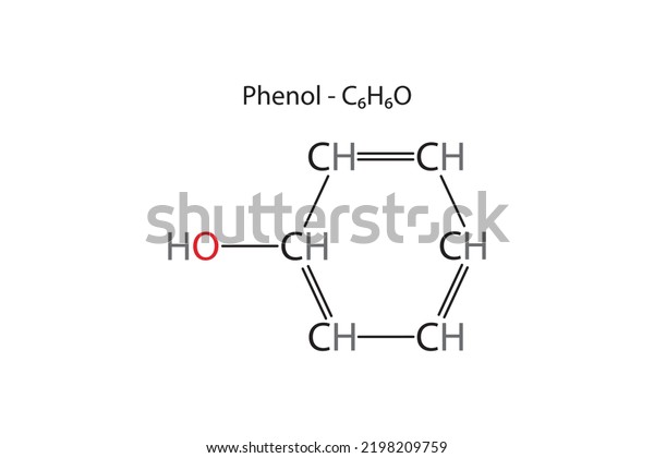Molecular Formula Phenol Chemical Structure Phenol Stock Vector ...