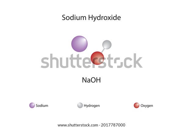 Molecular Formula Sodium Hydroxide Chemical Structure Stock Vector ...