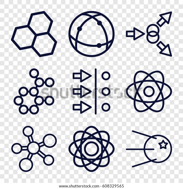 Molecular Icons Set Set 9 Molecular Stock Vector (Royalty Free) 608329565