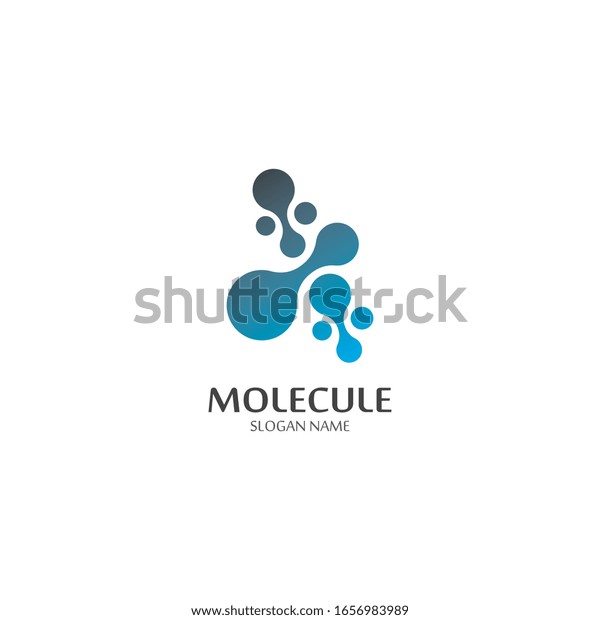 Molecular logo structure chemical atoms vector illustration