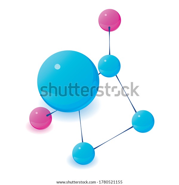 Molecular Structure Icon Isometric Illustration Molecular Stock Vector ...