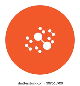 Molecule Atom Flat White Symbol Orange Stock Vector (Royalty Free ...
