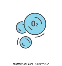 Molecule Atom Oxygen Color Line Icon Stock Vector (Royalty Free ...