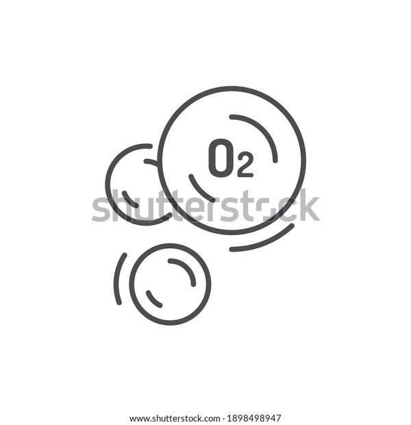Molecule Atom Oxygen Color Line Icon Stock Vector (Royalty Free) 1898498947