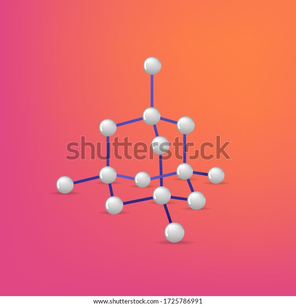 Molecule Connection Model Chemistry Particle Color Stock Vector ...