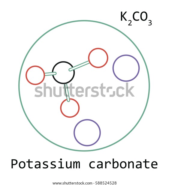 Molecule K2co3 Potassium Carbonate Isolated On 스톡 벡터(로열티 프리) 588524528